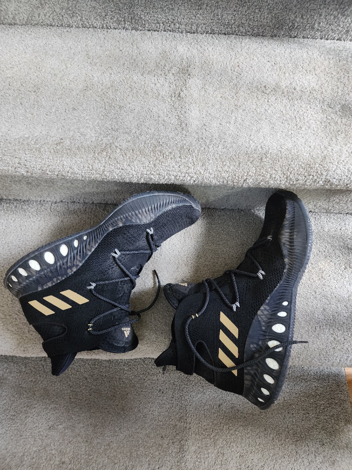 Rare! Adidas Geofit Mismatch mens Black Gold Sneaker.not Worn Left:17 ...