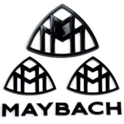 Black4pcs Chrome " MAYBACH " Emblem Auto Front Badge for Mercedes-Benz ...