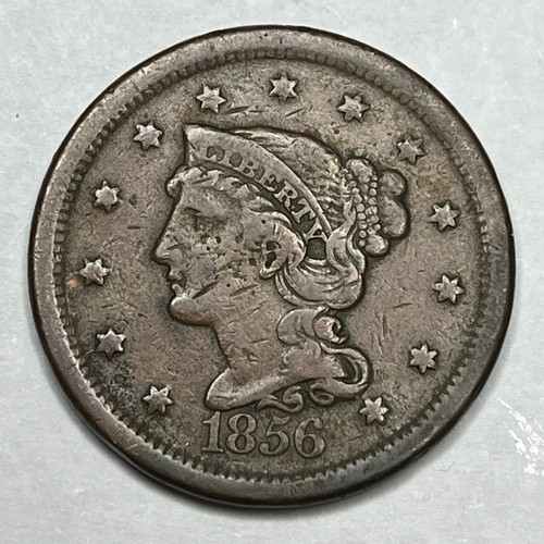 1856 Braided Hair Liberty Head Large Cent: Slanted 5 | eBay