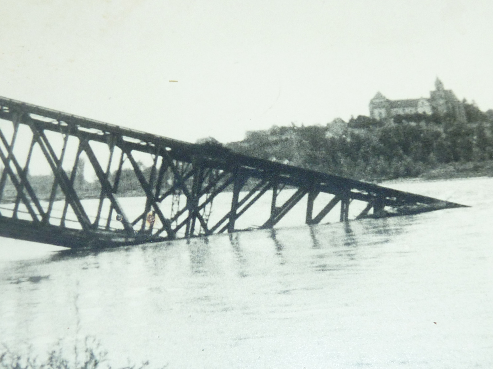 ANCIEN photo WW2 mayence 1945 BRUCKE mainz rhein BRIDGE krieg WAR ...