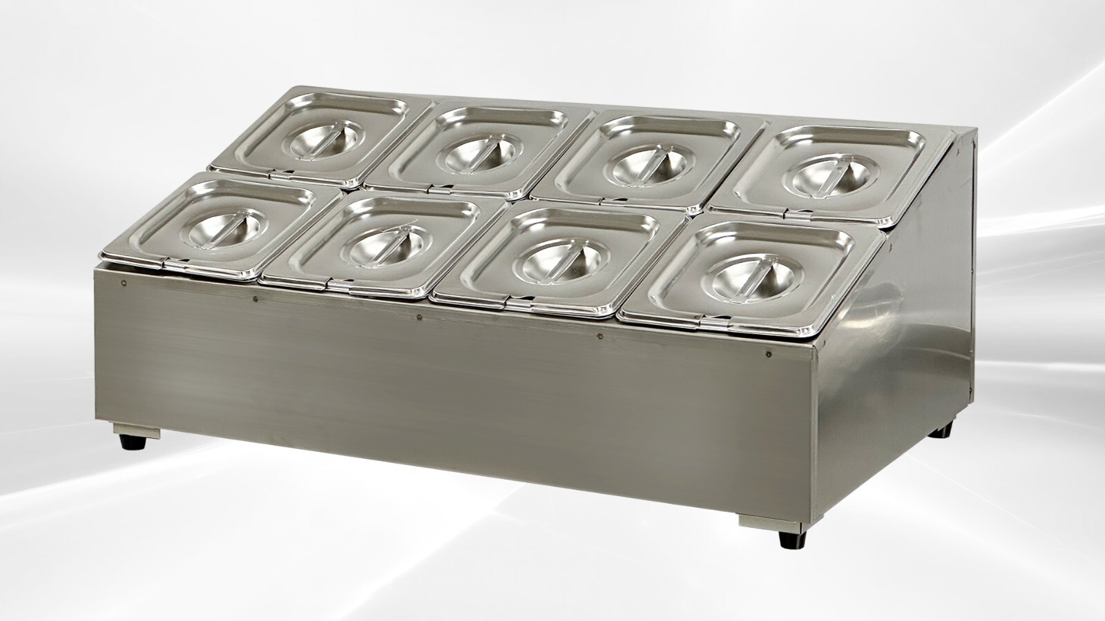 NEW 8 Container Condiment Sauce Topping Station Caddy Countertop Ice ...