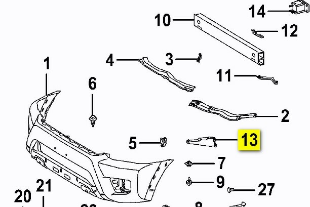 New Front Driver Side Bumper Bracket for 2012-2015 Toyota Tacoma ...