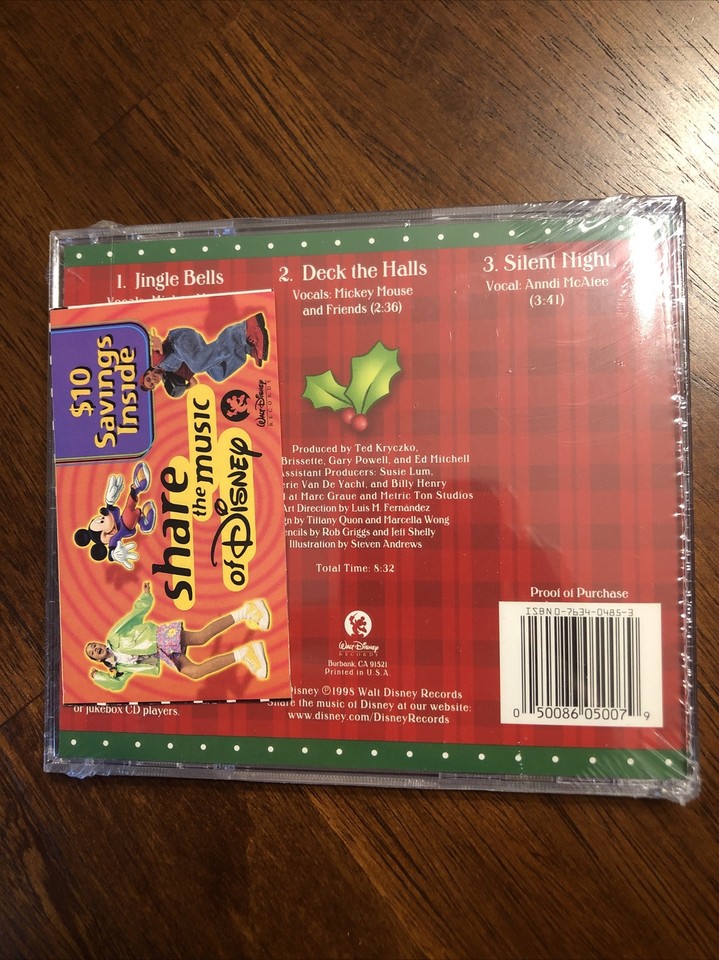 WALT DISNEY HOLIDAY 1998 COLLECTIBLE SHAPED CD 3 CHRISTMAS SONGS CD NEW ...