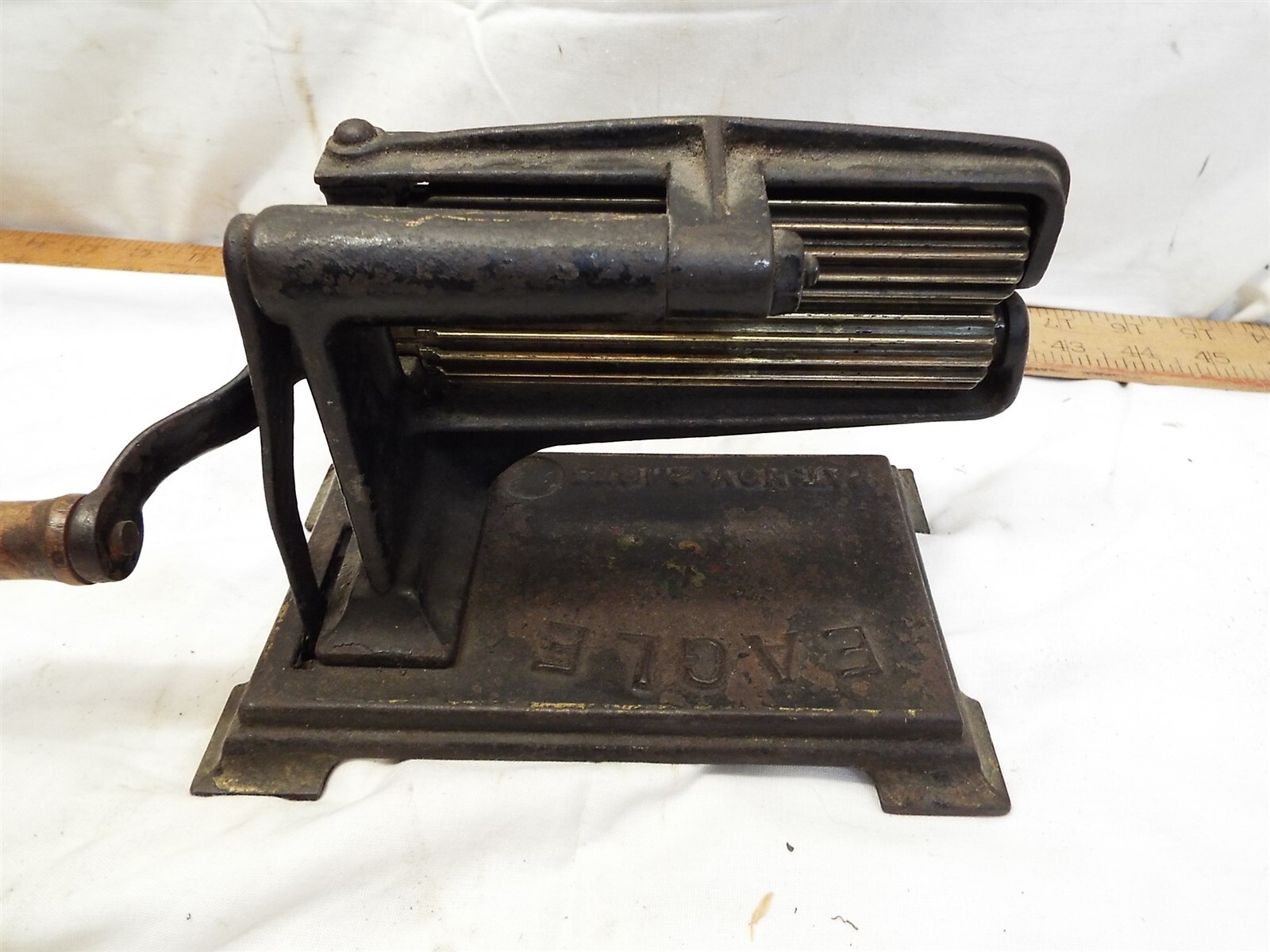 Antique Eagle 1875 Pat Fluting Cast Iron & Brass Hand Crank Tool ...