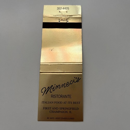 Minneci's Ristorante Champaign IL Vintage Matchbook Cover STK2-ZM1-5 | eBay
