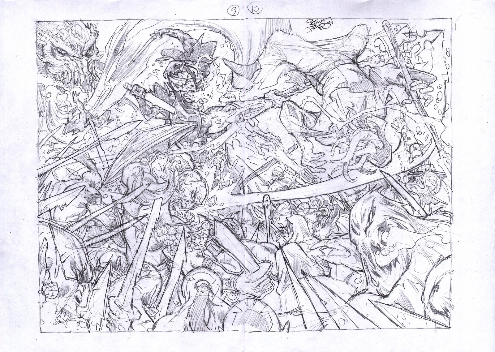 Namor Submariner 7p9-10 DOUBLE SPLASH Original art Paul Davidson 2024 ...