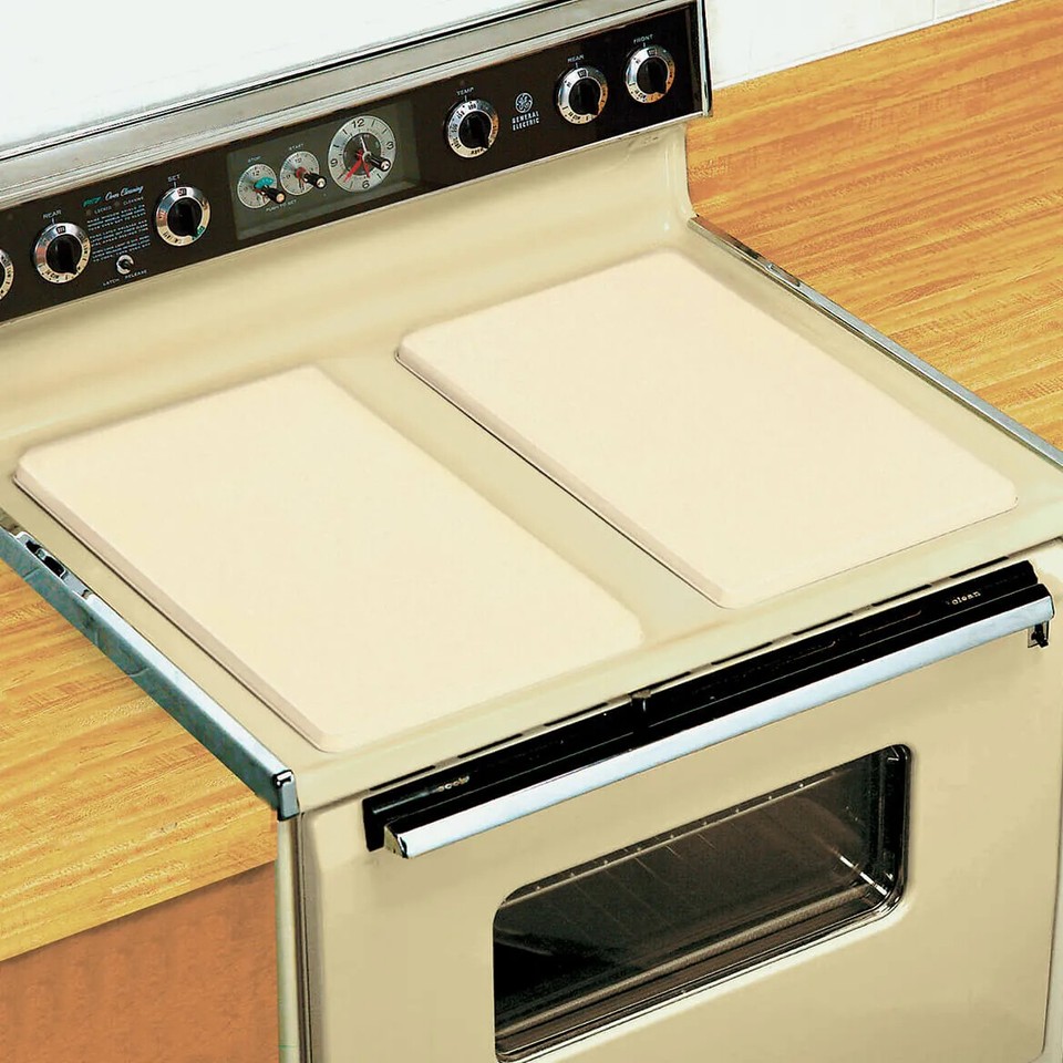 Electric Burner Covers Stove Top Rectangle WHITE, ALMOND, BLACK Set of ...