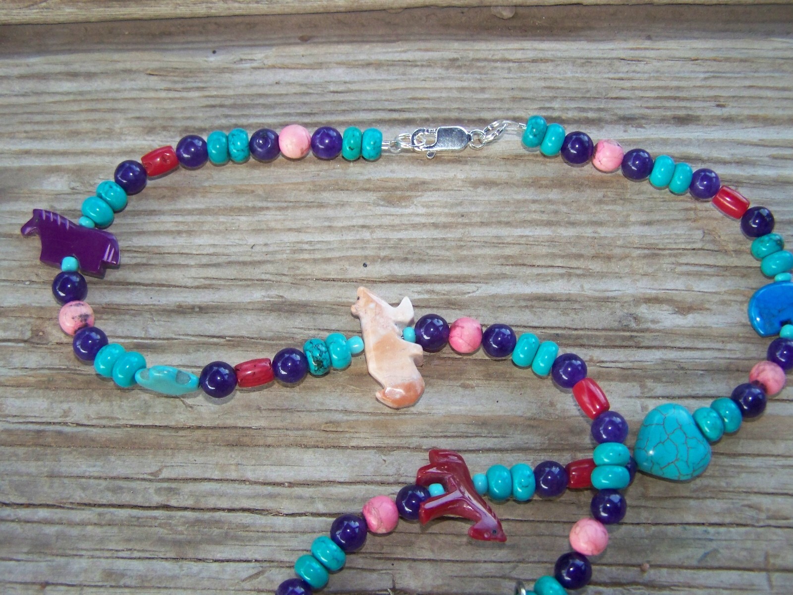 RARE VTG BENNY ALDRICH Reversible Double Inlay Turquoise Sugilite Heart ...