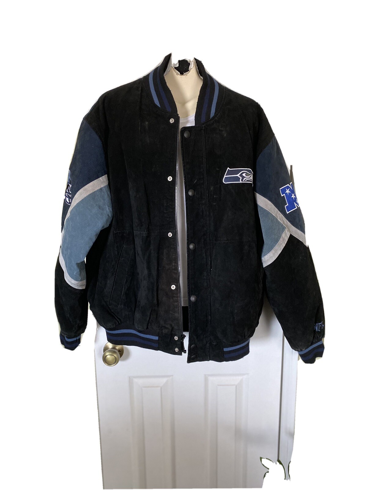Seattle Seahawks Leather Stadium Coat XL/EX - Gem