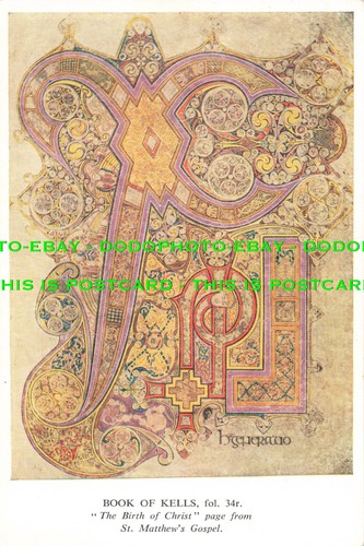 L272309 Book of Kells. The Birth of Christ. Page From St. Matthews ...