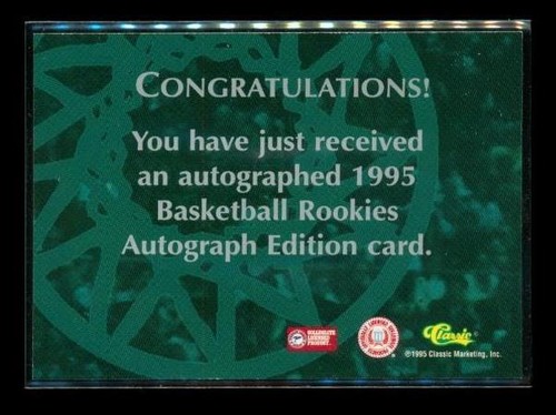 Vintage 1995 CLASSIC ROOKIES AUTOGRAPH Basketball Card CLINT MCDANIEL ...