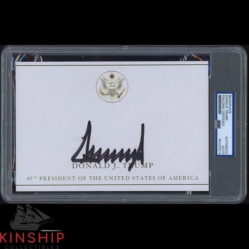 President Donald Trump signed Oversized Cut PSA DNA Slabbed Large Auto ...