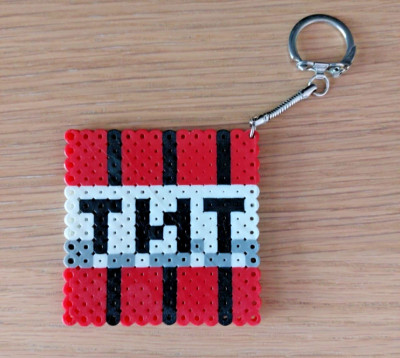 Minecraft TNT Design Perler Bead Keychian 2.75 x 2.75 inch | eBay