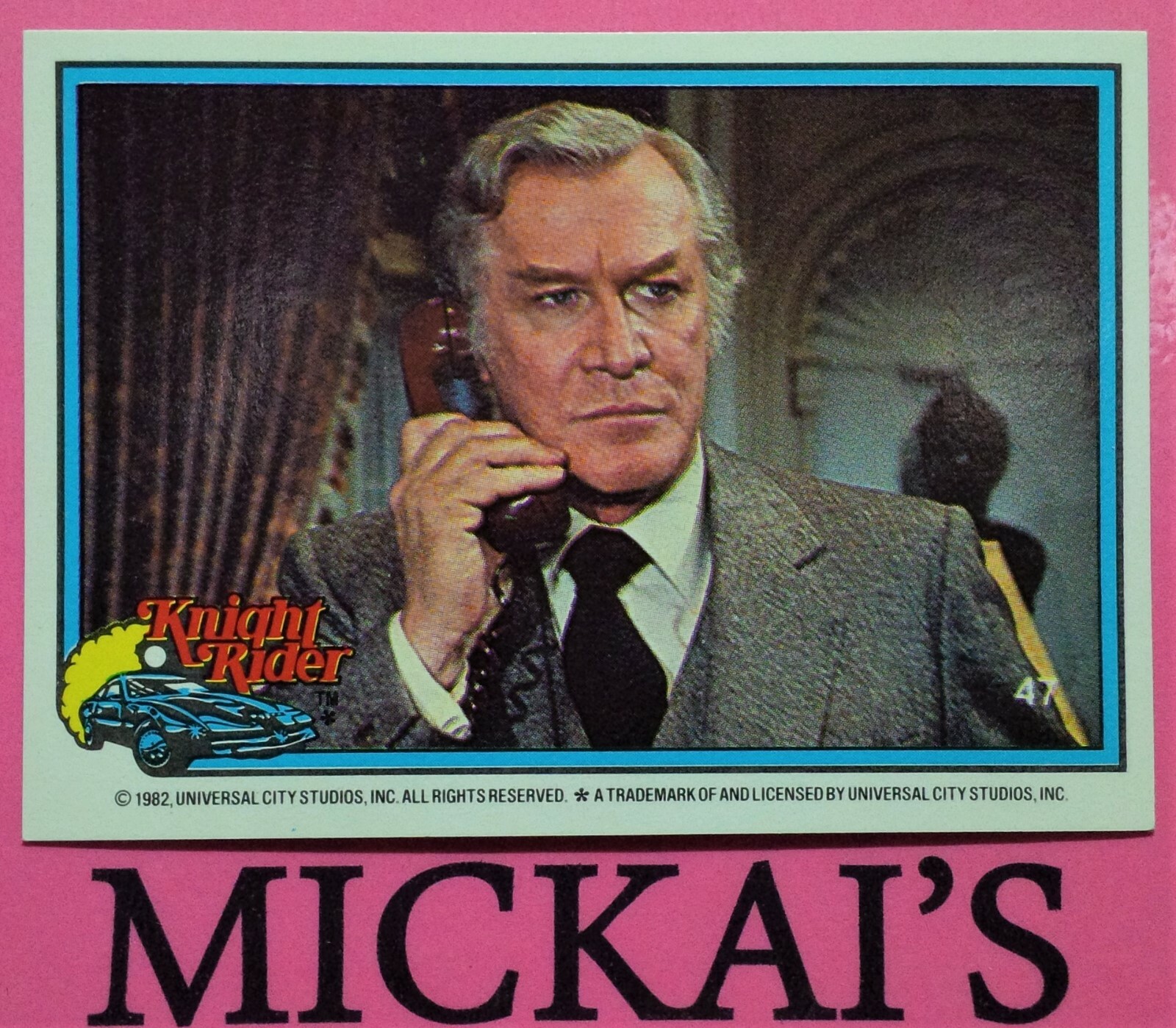 1982 DONRUSS KNIGHT RIDER TRADING CARD #47 Universal City Studios KITT ...