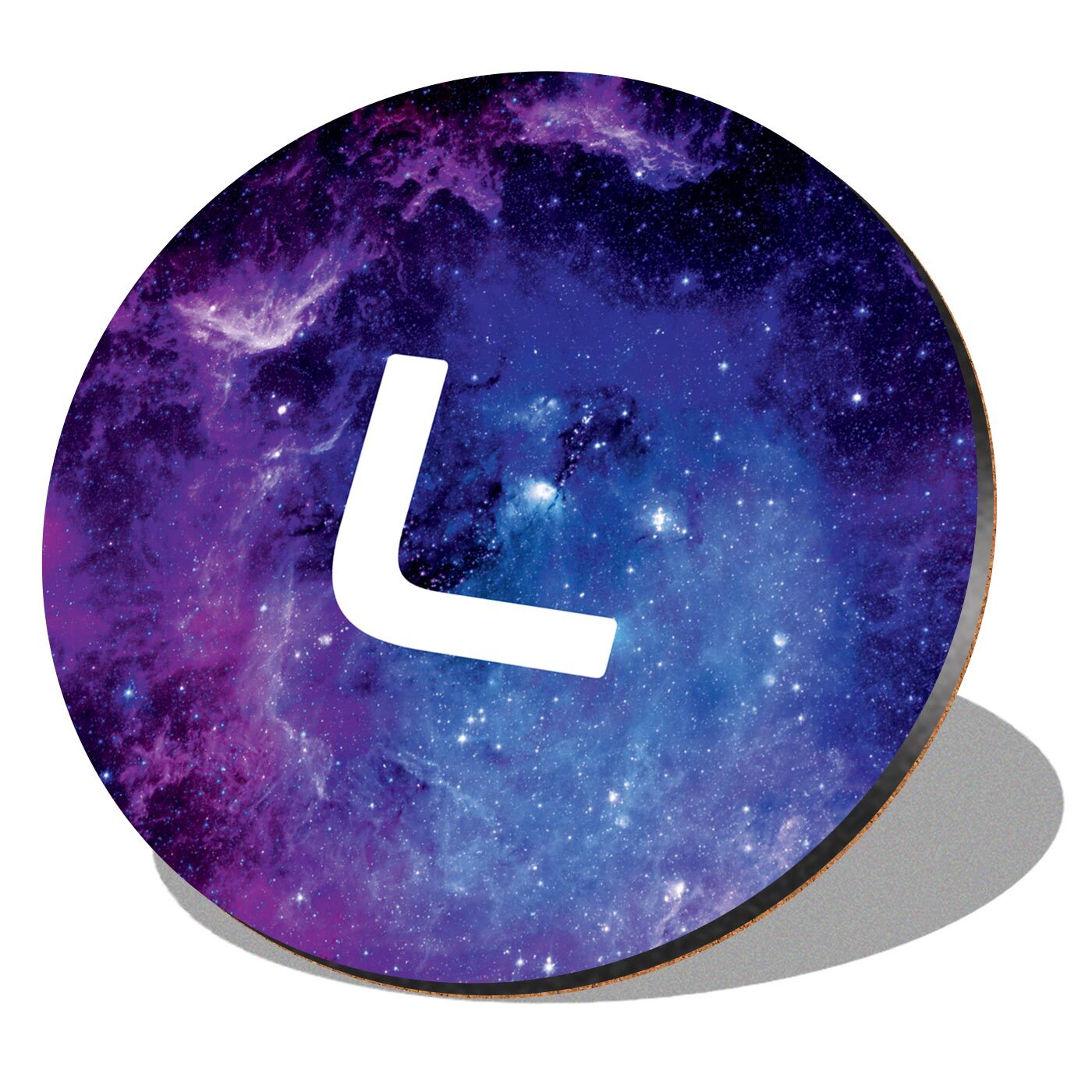 1 x Round Coaster - Letter L Space Universe Galaxy Stars Initial ...