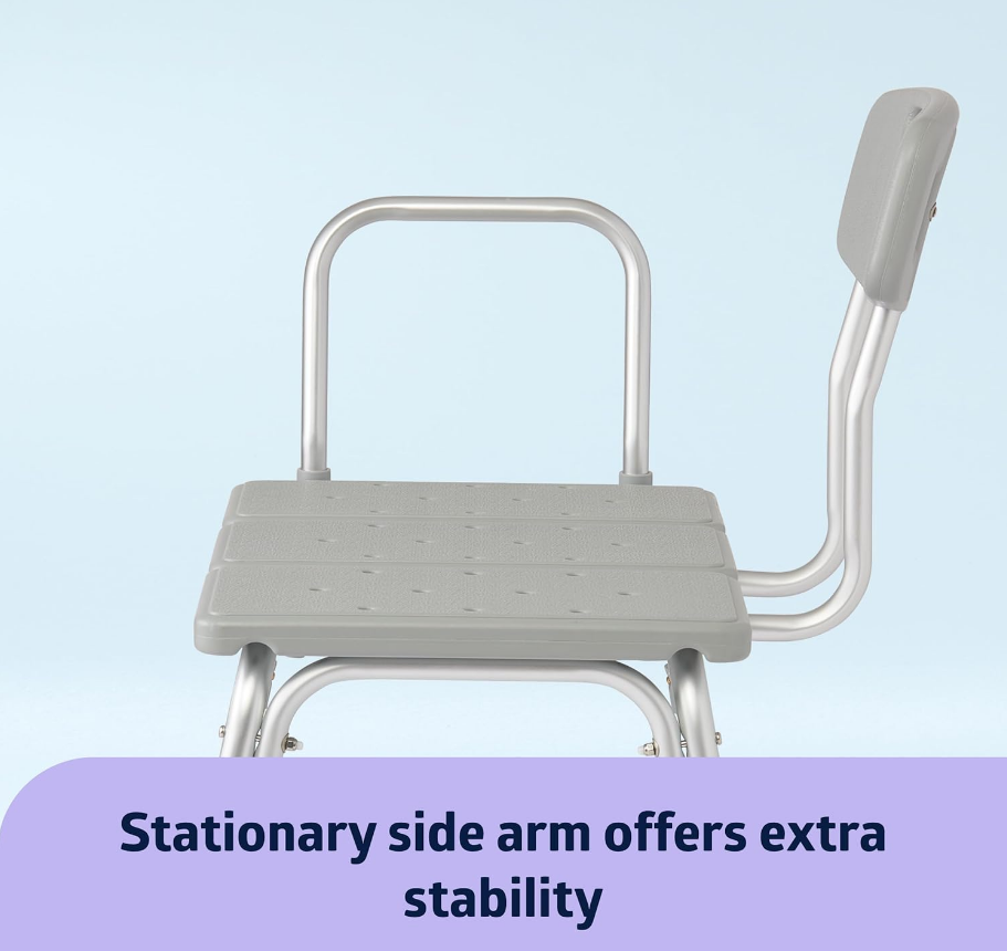 Guardian Shower Transfer Bench, Slip-Resistant, 400 lb Weight Capacity ...