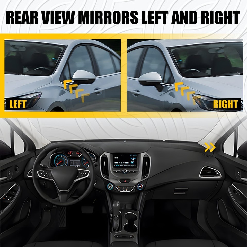 Front RH View LH Mirror Corner Trim Cover Cap Black for 2016-19 ...