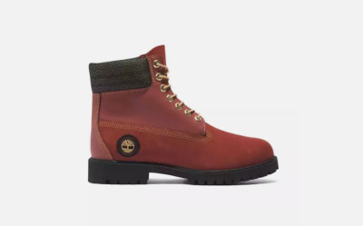 Men's Size 9.5 - Timberland Heritage 6 In. Boot Dark Red Nubuck/Black ...
