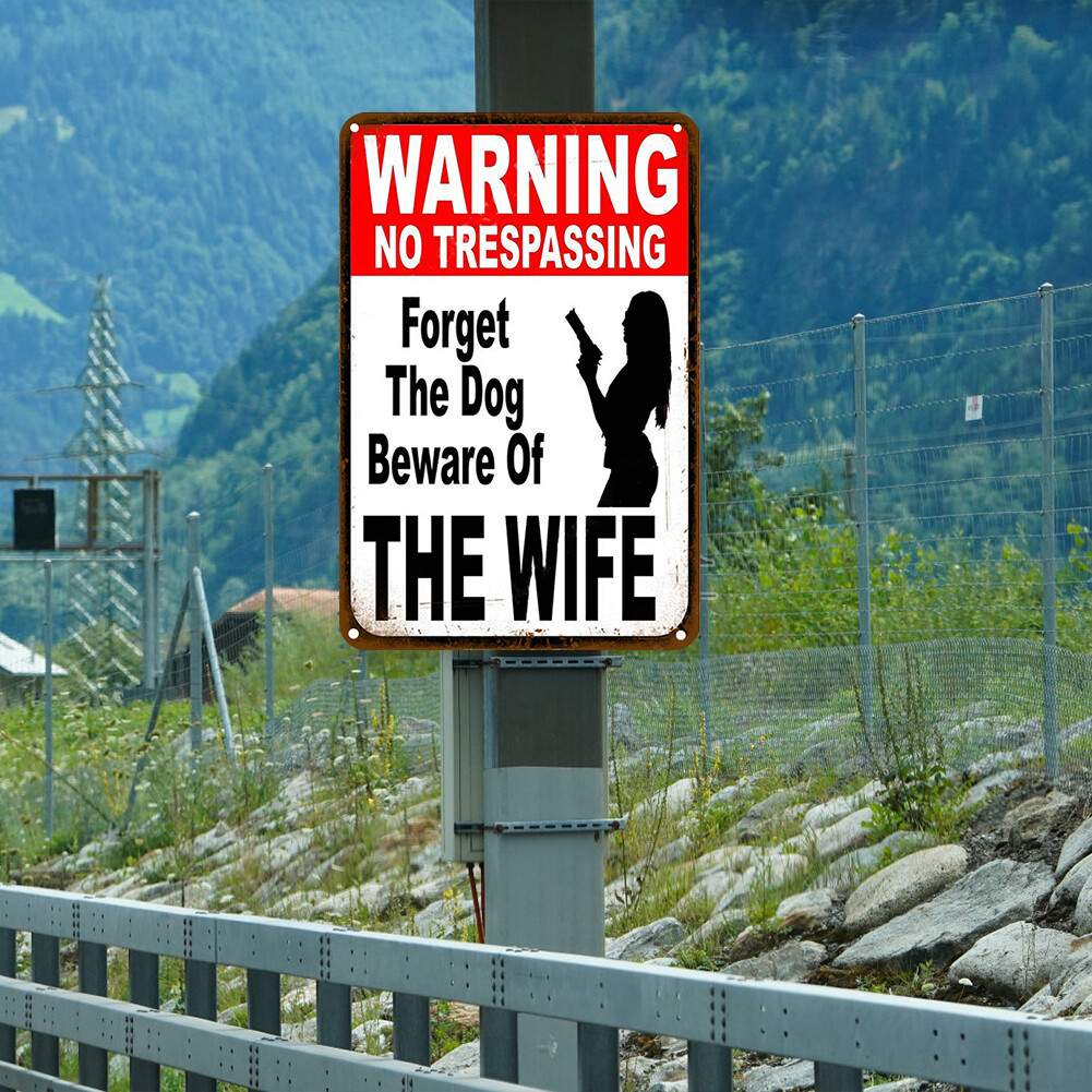 Vintage Metal Plate Warning Sign Rectangular Iron Painting Wall Art ...