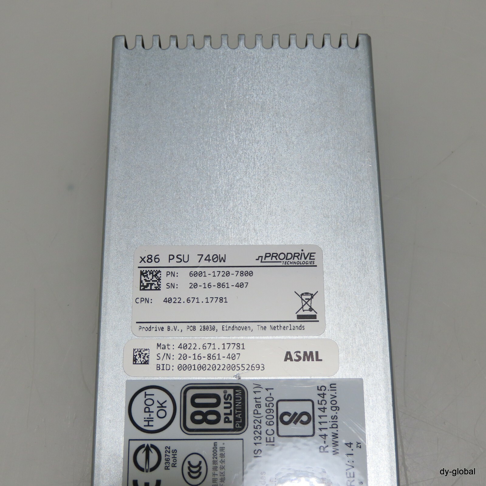SUPERMICR PWS-741P-1R,PN 6001-1720-7800,CPN:4022.671.17781 ELEC-I-1382 ...