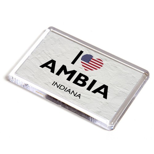FRIDGE MAGNET - I Love Ambia, Indiana - USA | eBay