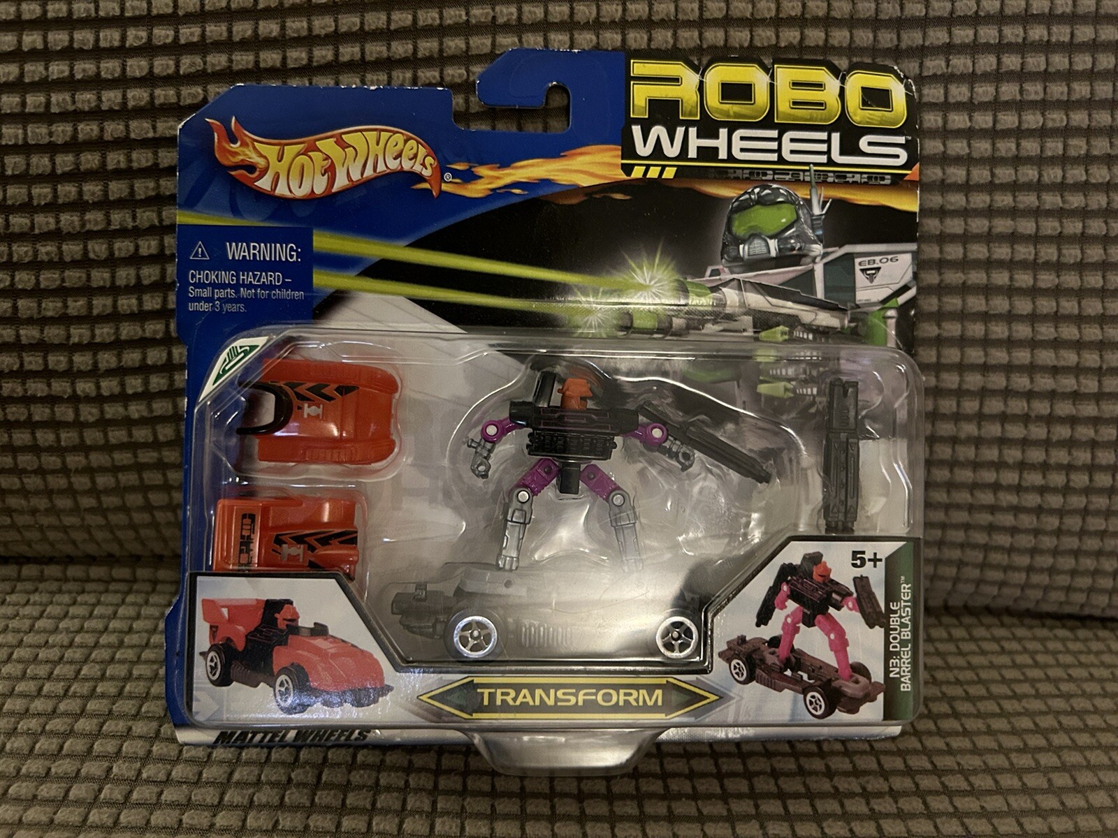 Vintage 2001 Mattel Hot Wheels Robo Wheels N3 Double Barrel Blaster New ...