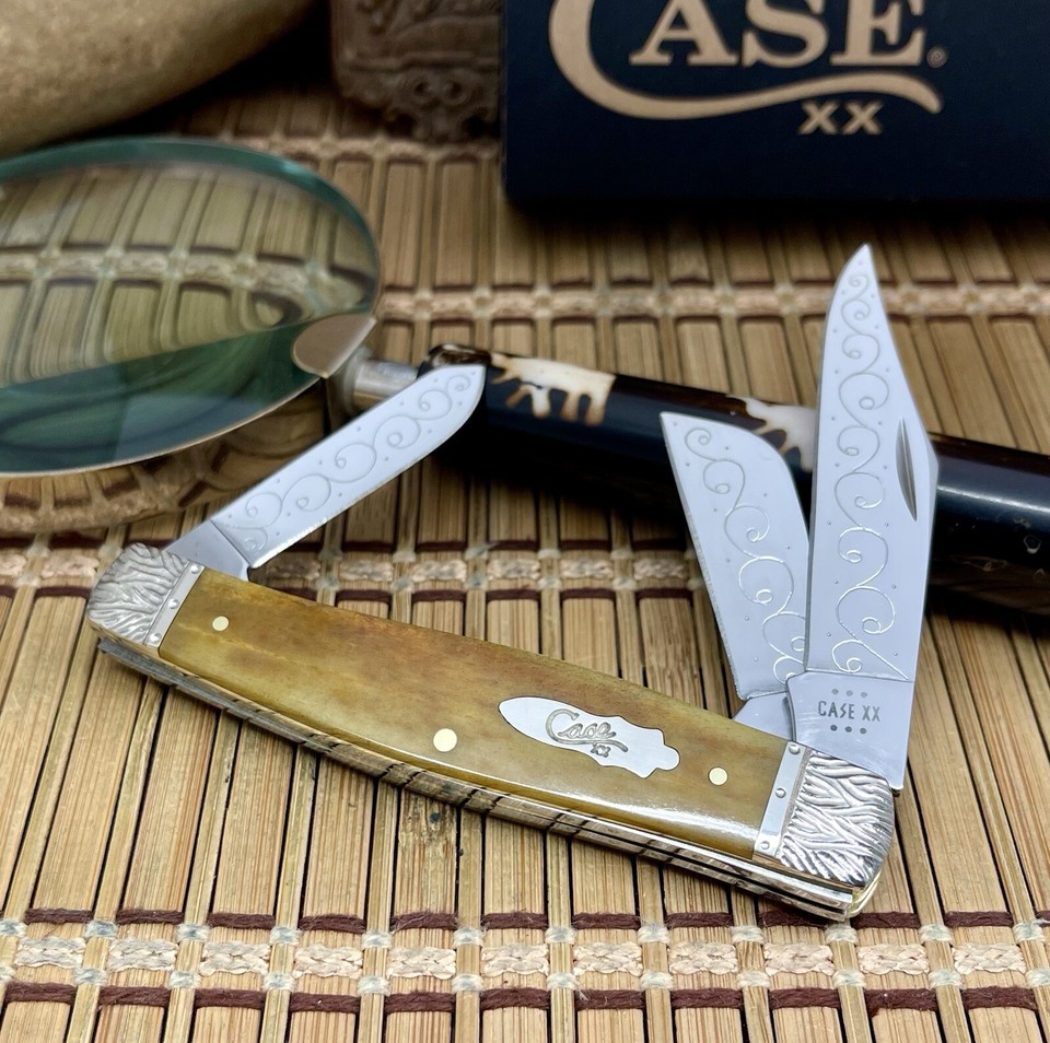Case XX USA Amazing Custom Smooth ANTIQUE Bone AAA+++ Large Stockman ...