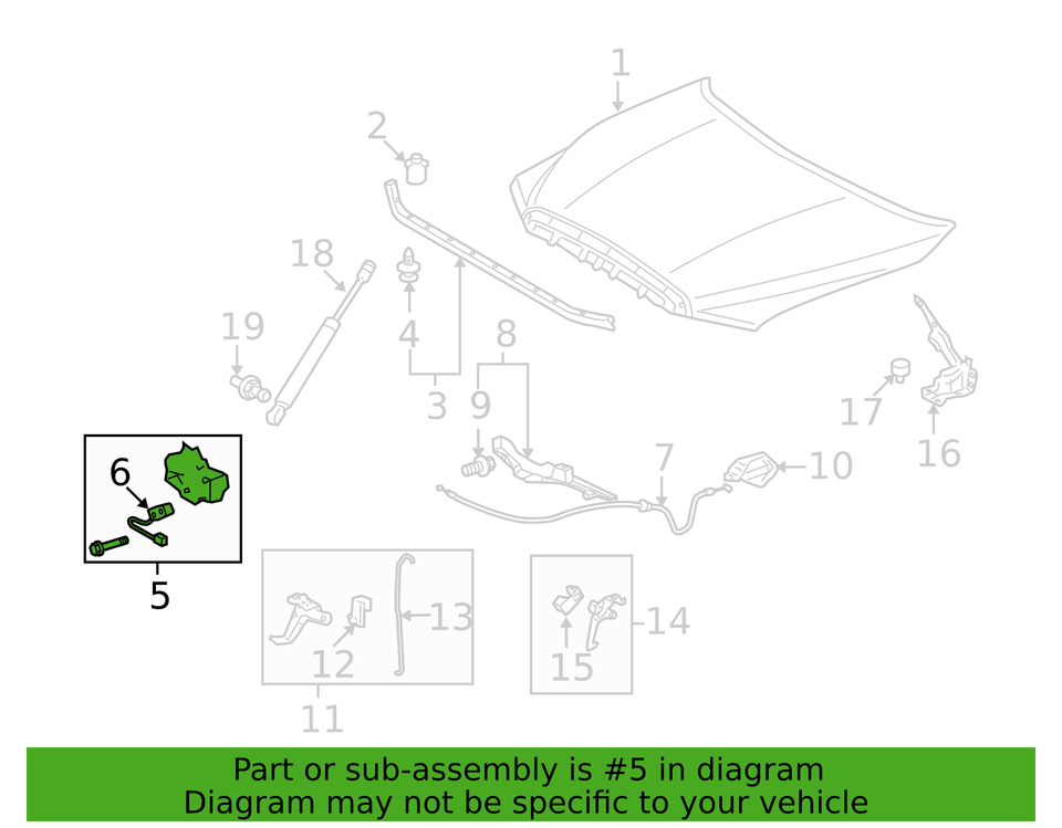 GENUINE OEM TOYOTA SEQUOIA TUNDRA RX330 RX350 RX400h HOOD LOCK 53510 ...