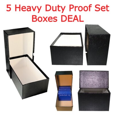 5 Heavy Duty Proof Set Boxes Holds 24 Sets Collection Durable/Strong ...