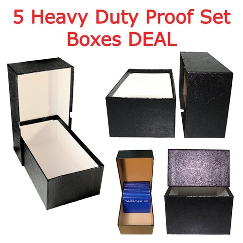 5 Heavy Duty Proof Set Boxes Holds 24 Sets Collection Durable/Strong ...