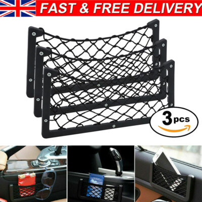 3X MOTORHOME CAMPER VAN CARAVAN CARGO STORAGE NETS POCKETS 350x180MM ...