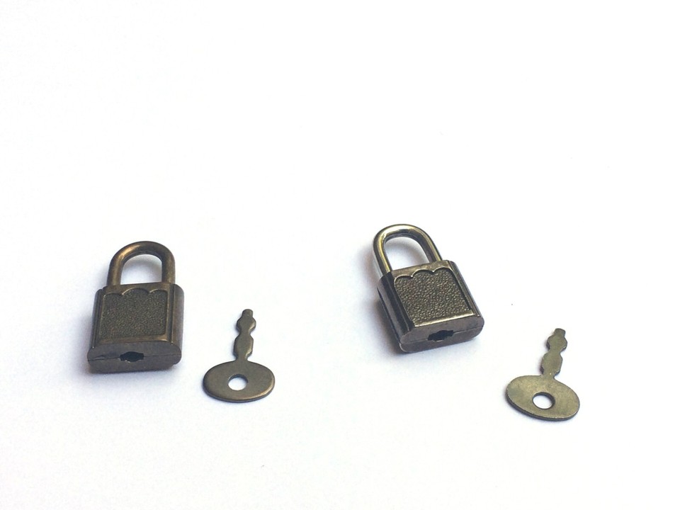 Set of two Mini Locks with Keys for purses, bags, luggage, etc | eBay