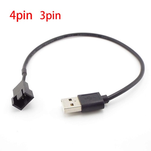 USB 5V Power to 3Pin / 4Pin Case Cooling FAN Computer PC Converter ...