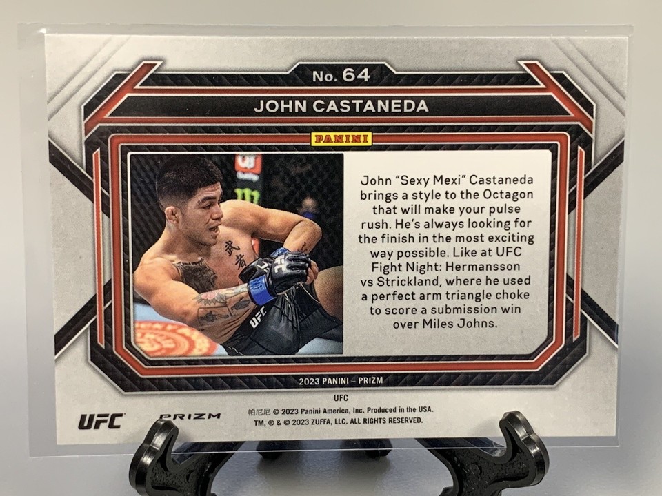 2023 John Castaneda Panini Prizm UFC Prizms Blue Wave Rookie RC #64 | eBay