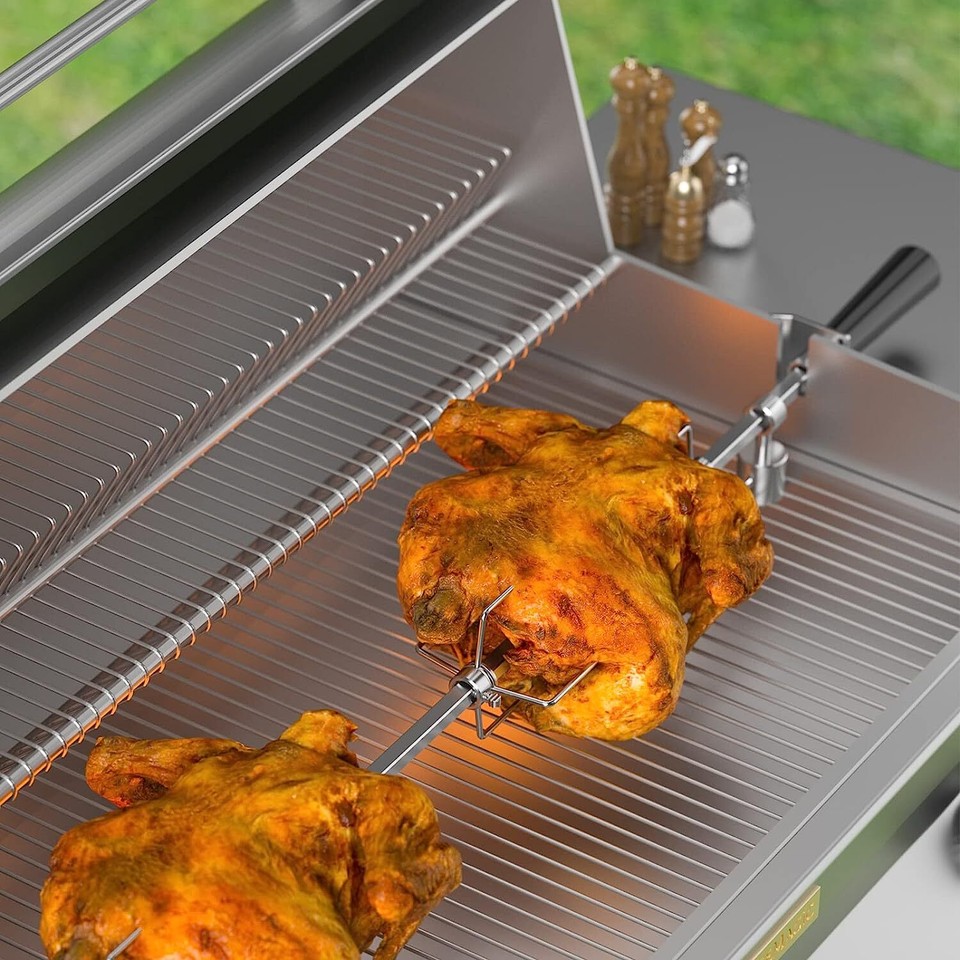 Electric Rotisserie Kit w/Motor Roaster Detachable Spit Rod BBQ Grill ...