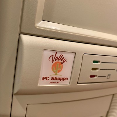 Custom Vintage 386 486 Computer Case Badge Domed Sticker Retro PC ...