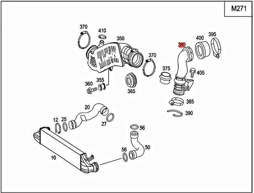 Genuine MERCEDES CL203 R171 S203 S204 W171 W203 Charged air line ...
