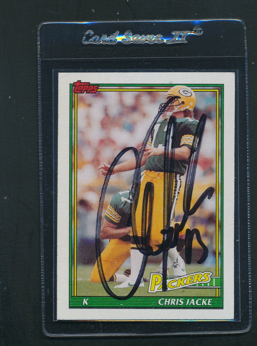 1991 Topps #447 Chris Jacke Packers Signed Auto *B8520 | eBay