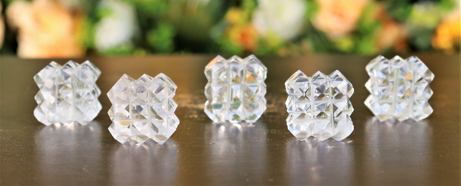 Set Of 5 Pc 15MM Natural Healing Cube Lemurian Quartz Crystal 54 ...