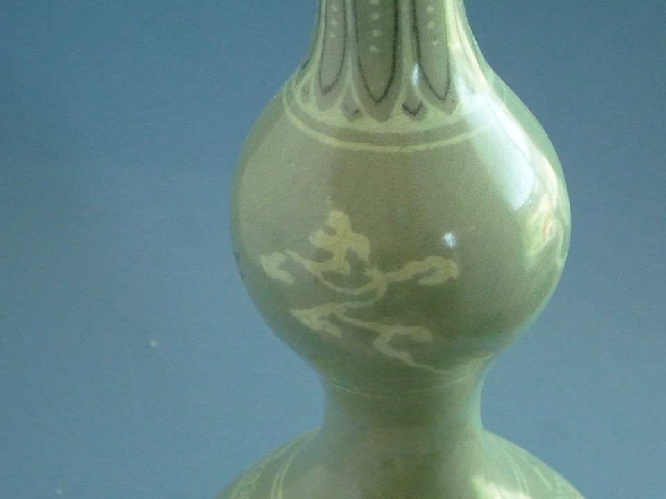 Korean Koryo Dynasty Birds Pattern Vase 高麗瓷鶴紋葫蘆瓶 | eBay