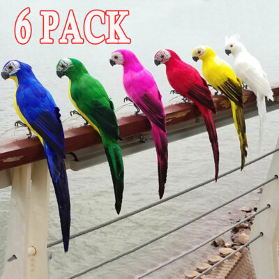 Fake Parrot Artificial Bird Model Outdoor Home Garden Lawn Tree 6Pack ...