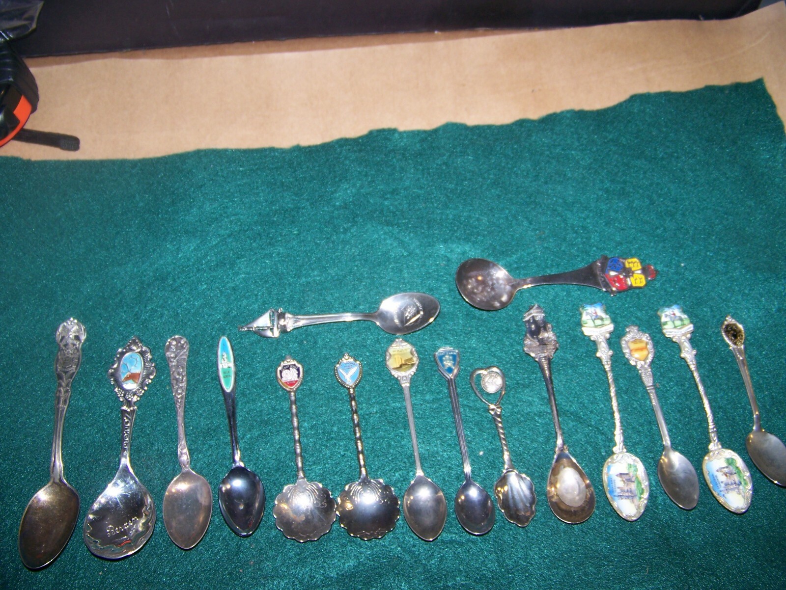 Lot of 16 Souvenir travel Spoons stainless- Silver Plated vintage | eBay