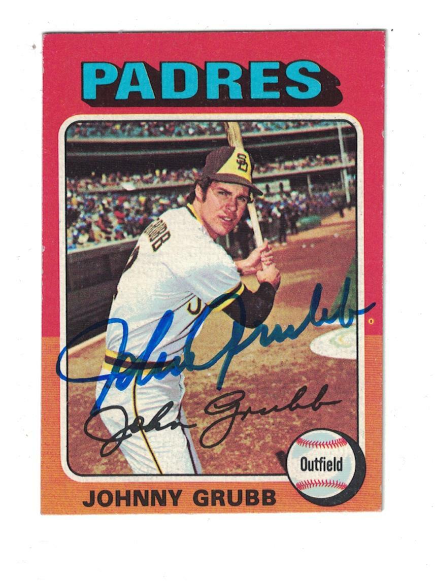 Johnny Grubb AUTOGRAPHED 1975 TOPPS MINI BASEBALL CARD SIGNED SAN DIEGO ...