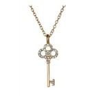 KEY NECKLACE 17" Chain GOLD or SILVER Sparkling Crystal Rhinestone ...