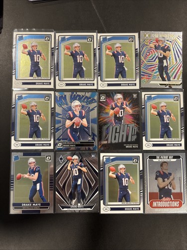 2024 Panini Optic, Absolute, Illusions Drake Maye Rookie Card Lot Of 12 ...