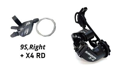 SRAM X4 7/8/9-Speed Long Cage Rear Derailleur + L-TWOO A5 9 speed right ...