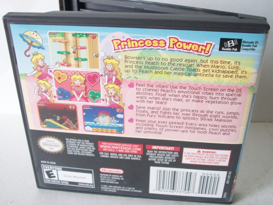 Super Princess Peach Case Only NO GAME Nintendo DS Empty Replacement ...