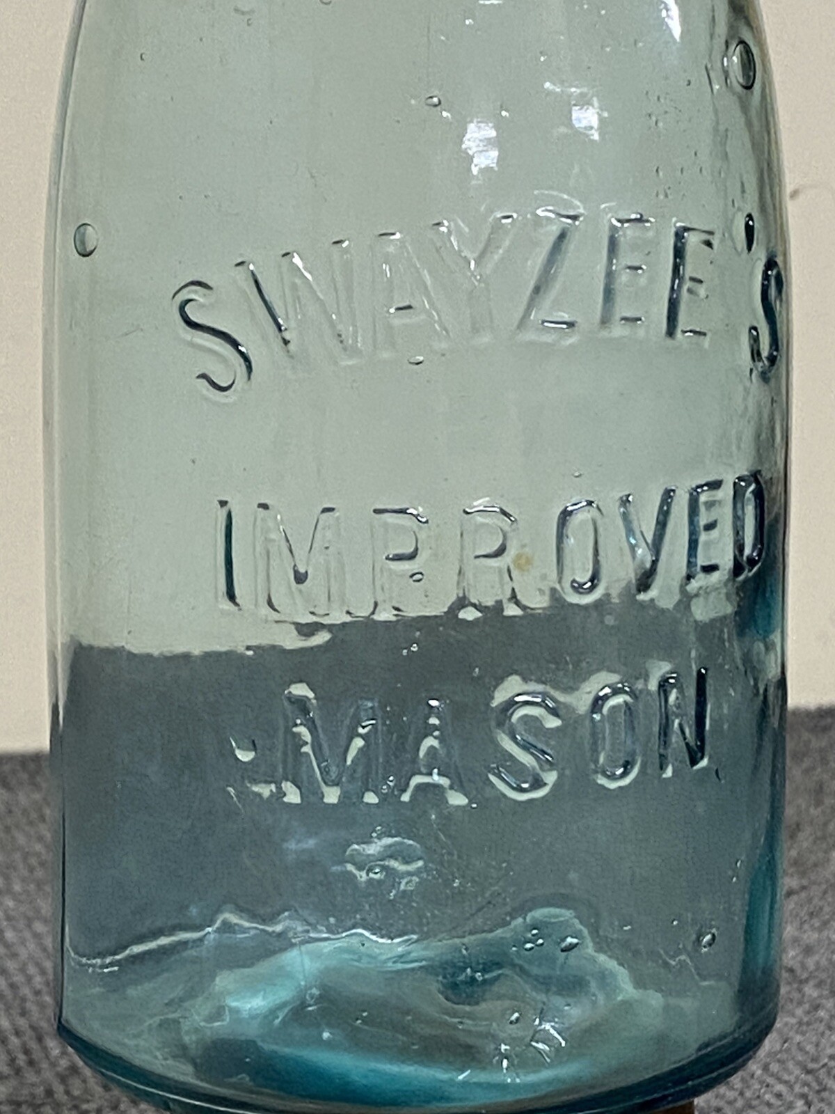 Swayzee's Improved Mason Ball Blue Quart Fruit Jar, Ball Zink Lid And ...