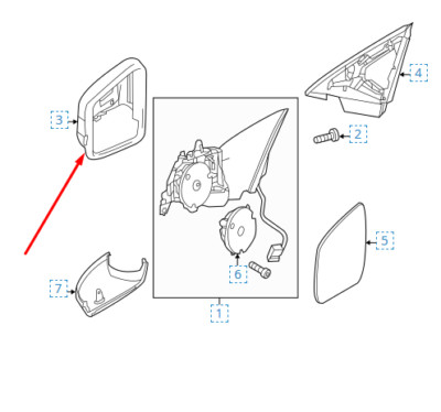 MB C-CLASS W205 RIGHT WING MIRROR COVER A21281060009775 A2128106000 NO ...