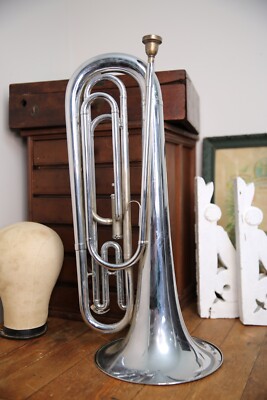 Vintage Getzen Elkhorn Baritone Horn Bugle Single Valve Instrument ...